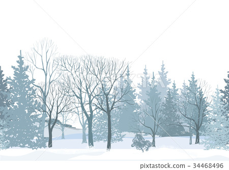 Christmas background. Winter forest tiled pattern - Stock Illustration ...