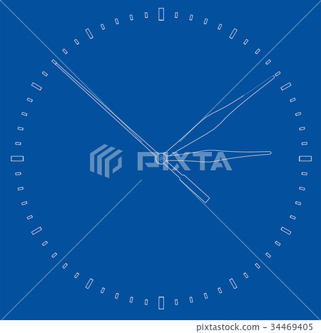 Clock face. Perspective view. Vector - Stock Illustration [34469405 ...