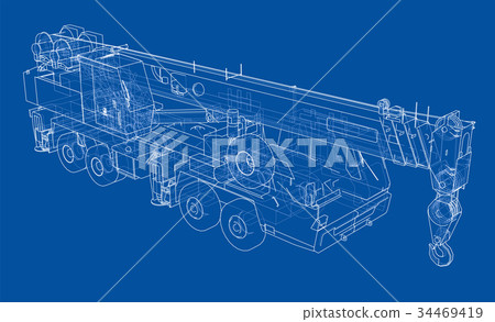 Mobile crane. Vector - Stock Illustration [34469419] - PIXTA