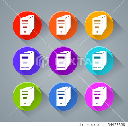 computer icons with various colors - Stock Illustration [34477868] - PIXTA