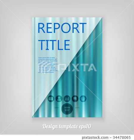 Abstract smooth blue report cover template design-插圖素材 [34478065] - PIXTA圖庫