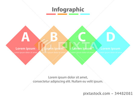 Four topics simple Colorful translucent square - Stock Illustration ...