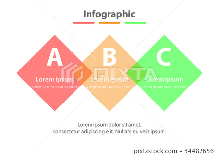 Three topics simple Colorful translucent square - Stock Illustration ...
