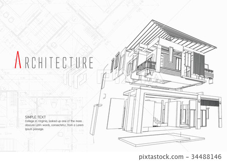 An exploded view of a building - Stock Illustration [34488146] - PIXTA
