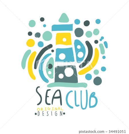 Sea club logo design, summer travel and sport hand-插圖素材 [34491051 ...