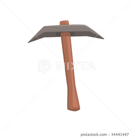 Pickaxe tool, mining industry equipment cartoon - Stock Illustration ...