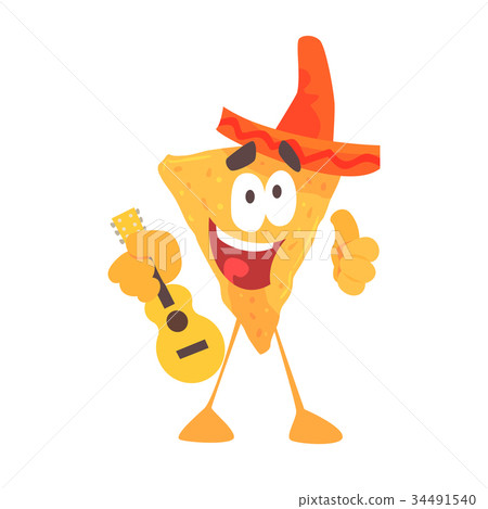 Funny cartoon Mexican nachos chip character - Stock Illustration ...