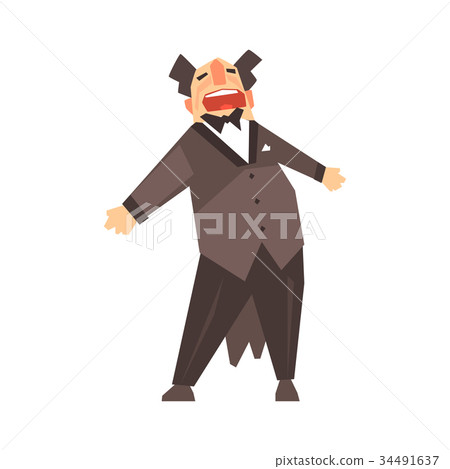 Male opera singer character cartoon vector - Stock Illustration ...