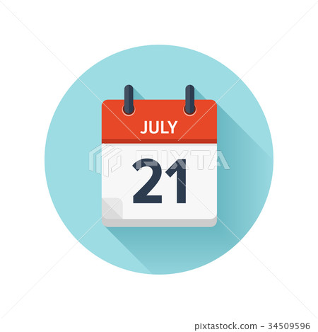 July 21. Vector flat daily calendar icon. Date and - Stock Illustration ...