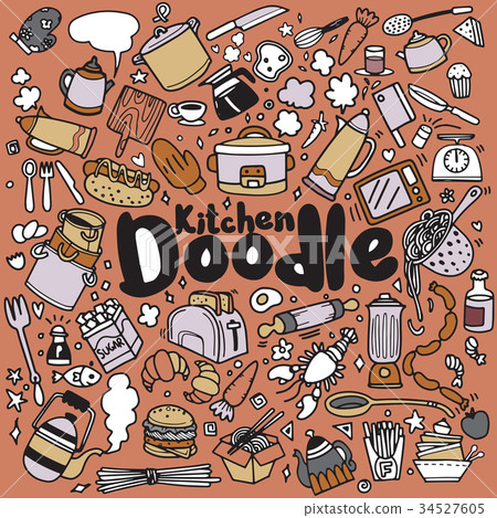 Kitchen Cook Doodle Icons Hand Made - Stock Illustration [34527605] - PIXTA