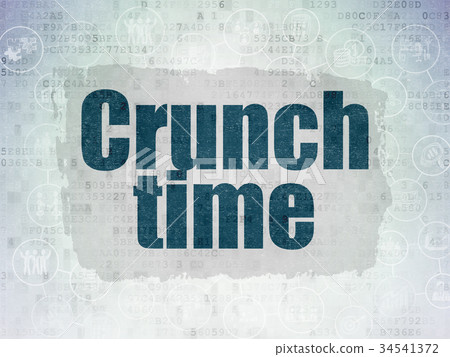Finance concept: Crunch Time on Digital Data Paper - Stock Illustration ...