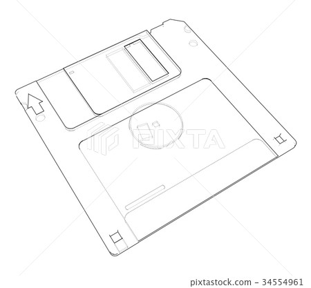 Floppy disk storage sketch. Vector - Stock Illustration [34554961] - PIXTA
