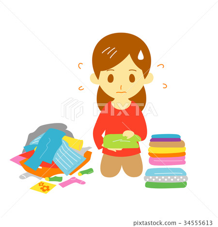 We fold a lot of laundry - Stock Illustration [34555613] - PIXTA