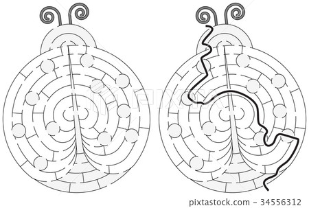 Easy ladybug maze - Stock Illustration [34556312] - PIXTA