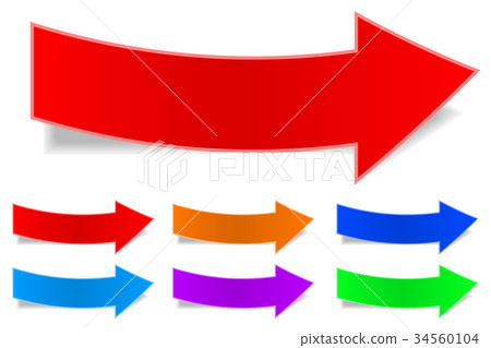 Arrow sticker labels with transparent shadow - Stock Illustration ...