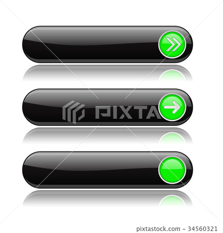 Black menu buttons with green tags - Stock Illustration [34560321] - PIXTA