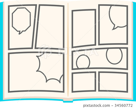 Open comic book - Stock Illustration [34560772] - PIXTA