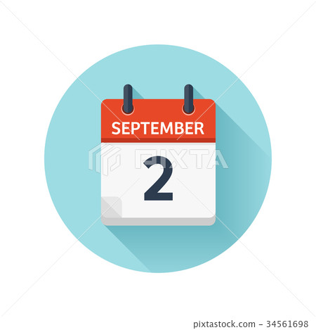September 2. Vector flat daily calendar icon. Date - Stock Illustration ...