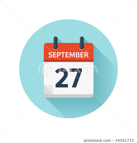 September 27. Vector flat daily calendar icon - Stock Illustration ...