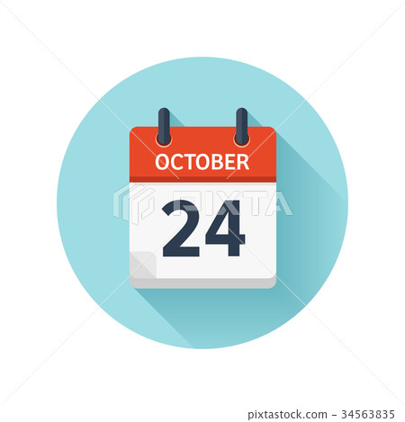 October 24. Vector flat daily calendar icon. Date - Stock Illustration ...