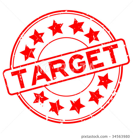 Grunge red target round rubber seal stamp - Stock Illustration ...