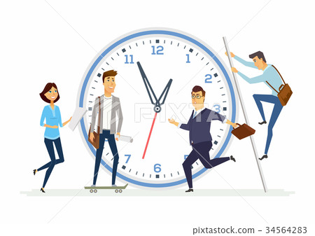 Time management in a company - modern cartoon - Stock Illustration ...