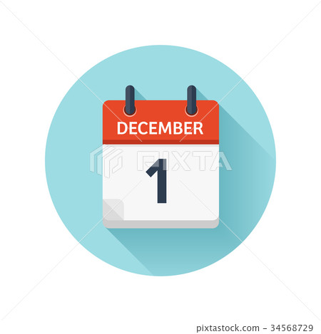 December 1. Vector flat daily calendar icon. Date - Stock Illustration ...