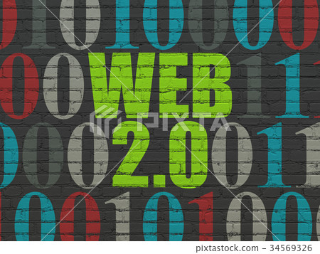 Web development concept: Web 2.0 on wall - Stock Illustration [34569326 ...