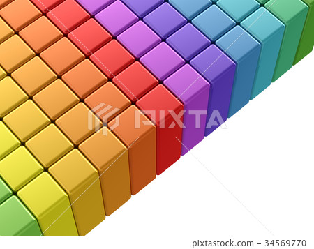 Colorful rainbow cubes 3d rendering - Stock Illustration [34569770] - PIXTA