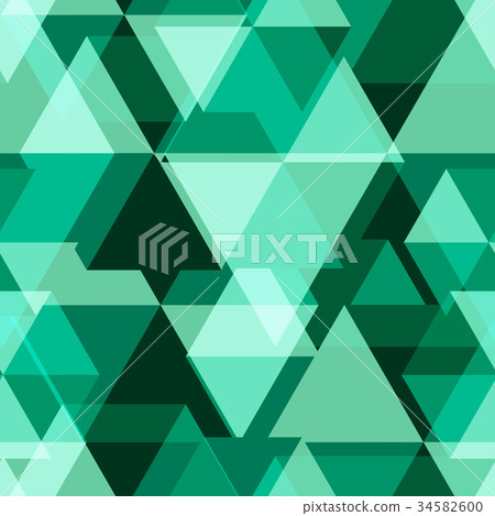 Green Geometry Abstract Seamless Pattern - Stock Illustration [34582600 ...