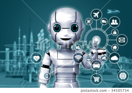 IoT robot 2 blur back - Stock Illustration [34585734] - PIXTA