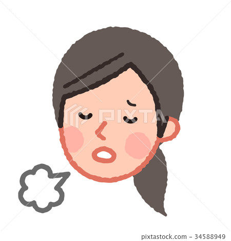 Woman face sigh - Stock Illustration [34588949] - PIXTA