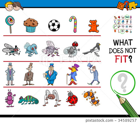 not fitting picture cartoon game - Stock Illustration [34589257] - PIXTA
