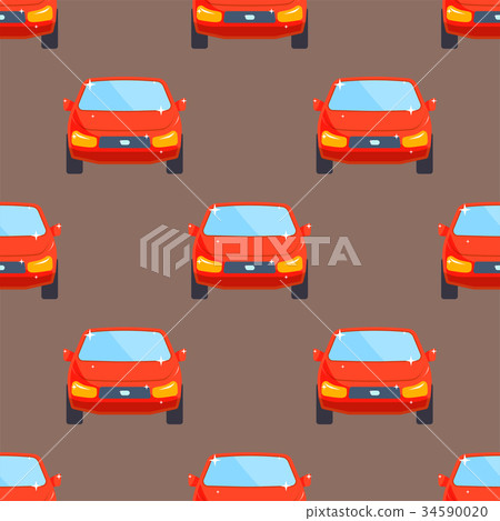 Flat red car vehicle type design sedan seamless - Stock Illustration ...