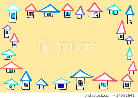 House house background illustration - Stock Illustration [34591641] - PIXTA