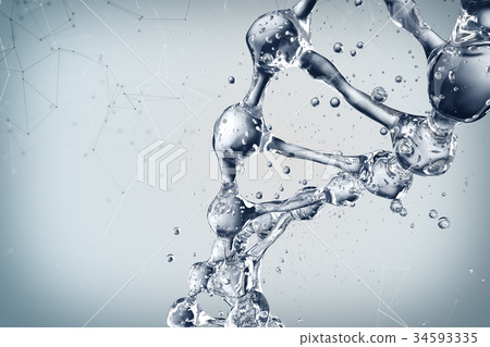 3d illustration of DNA molecule model from water. - Stock Illustration ...