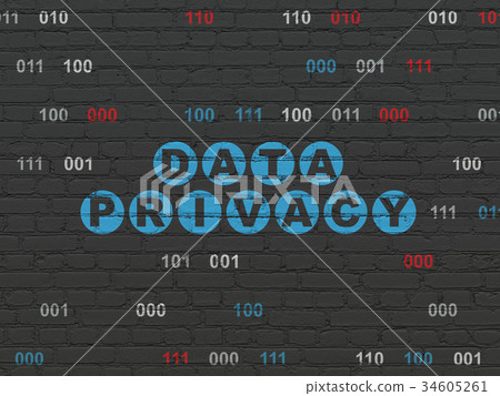 Privacy concept: Data Privacy on wall background - Stock Illustration ...