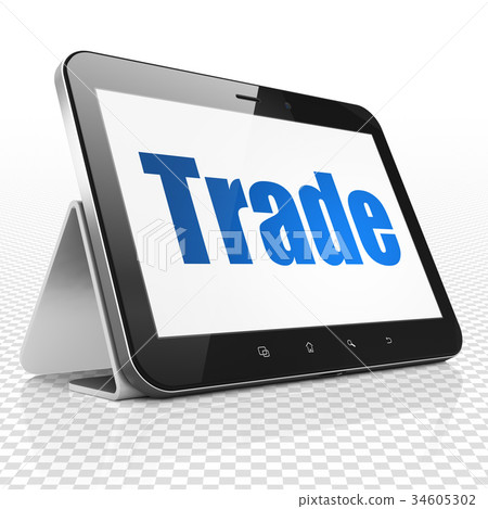Business concept: Tablet Computer with Trade on-插圖素材 [34605302] - PIXTA圖庫