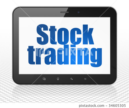 Business concept: Tablet Pc Computer with Stock - Stock Illustration ...