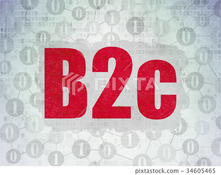Finance concept: B2c on Digital Data Paper - Stock Illustration ...