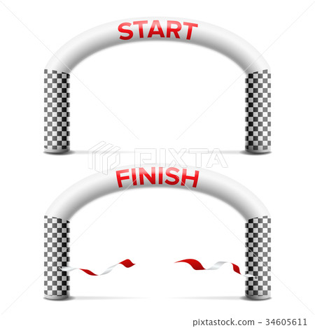 3D Start, Finish Line Arch Vector. Outdoor Sport - Stock Illustration ...