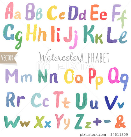 Watercolor Alphabet - Stock Illustration [34611809] - PIXTA