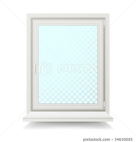 Realistic Plastic White Window Vector. Isolated - Stock Illustration ...