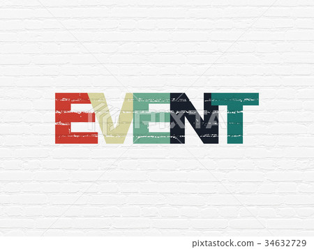 Holiday concept: Event on wall background - Stock Illustration ...