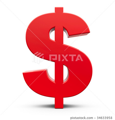 Red dollar sign - Stock Illustration [34633958] - PIXTA