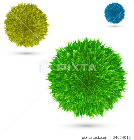 Set color fluffy vector ball on white - Stock Illustration [34634012 ...