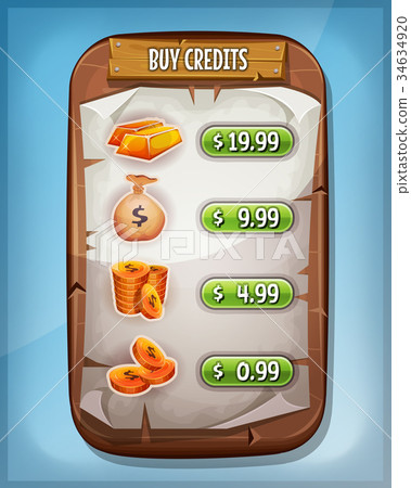 Buying Credits Interface For Ui Game - Stock Illustration [34634920 ...