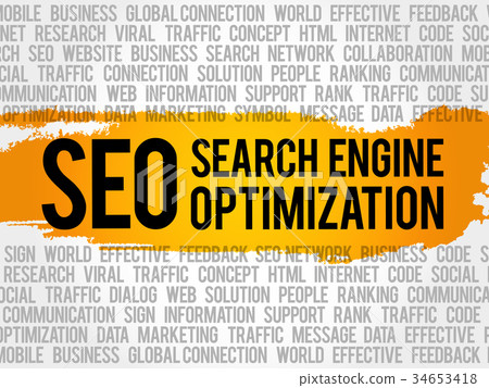 Search engine optimization word cloud - Stock Illustration [34653418 ...