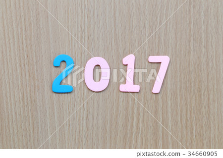 Number two thousand seven of wooden text. - Stock Photo [34660905] - PIXTA