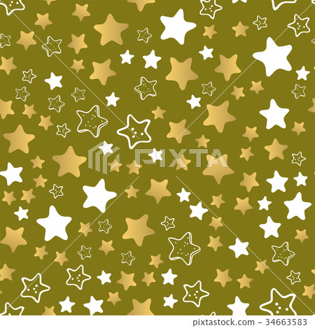 Shiny stars style seamless pattern pentagonal gold - Stock Illustration ...